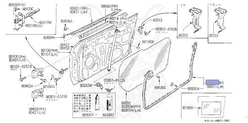 80830-W1800 - Nissan - WEATHERSTRIP-FRONT DOOR,RH - Nengun Performance