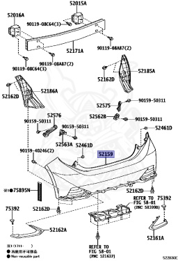 52159-52790-K0 - Toyota - COVER, REAR BUMPER - Nengun Performance