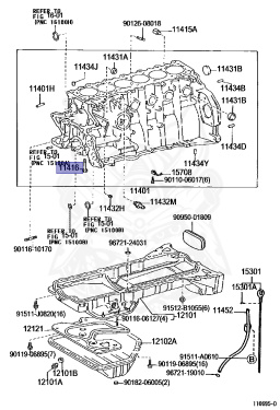 90910-02104 - Toyota - BOLT (FOR CRANKSHAFT BEARING CAP SET) - Nengun ...