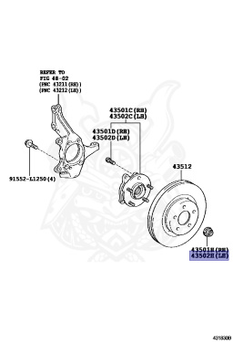 90177-22001 - Toyota - Nut (for Rear Axle Shaft Lh) - Nengun Performance