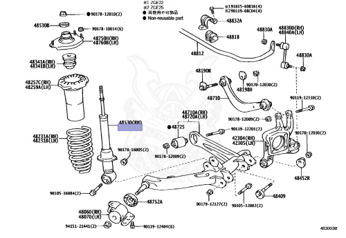 48530-68080 - Toyota - ABSORBER ASSY, SHOCK, REAR - Nengun Performance