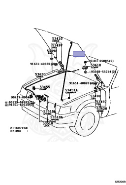 53451-12030 - Toyota - Rod, Hood Support - Nengun Performance