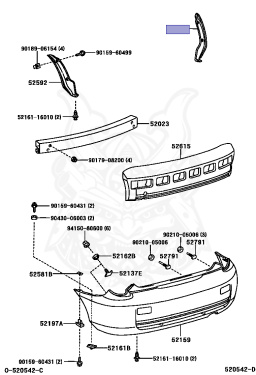 52591-20070 - Toyota - SEAL, REAR BUMPER SIDE, RH - Nengun Performance