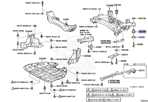 52275-30090 - Toyota - Cushion, Rear Suspension Member Body Mounting ...