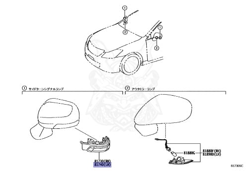 81740-30130 - Toyota - Side Turn Signal Lamp LH - Nengun Performance