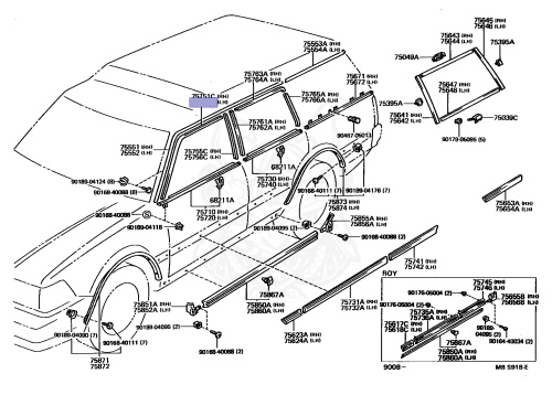 75752-30100 - Toyota - MOULDING, FRONT DOOR WINDOW FRAME, FRONT LH ...