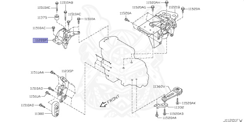 11210-1V30B - Nissan - Insulator, Engine Mounting Rh - Nengun Performance