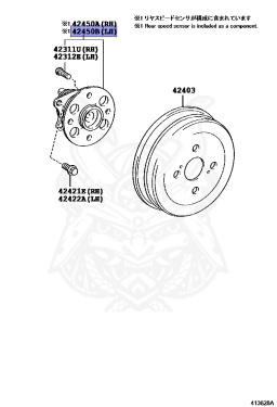 42450-52060 - Toyota - Hub & Bearing Assy, Rear Axle, Lh - Nengun ...