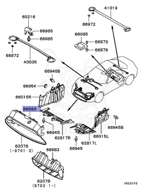 MR288150 - Mitsubishi - Clip, Splash Shield - Nengun Performance
