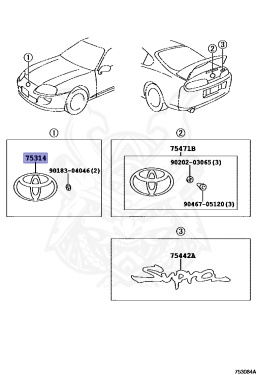 75314-14010 - Toyota - Emblem, Front Bumper - Nengun Performance