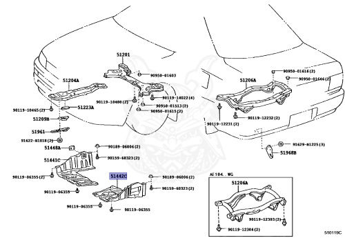 51442-12080 - Toyota - Cover, Engine Under, Lh - Nengun Performance