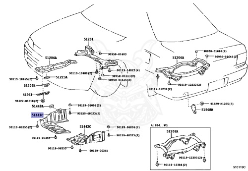 51441-12140 - Toyota - Cover, Engine Under, Rh - Nengun Performance