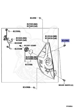 81496-60010 - Toyota - Guide, Rear Combination Lamp - Nengun Performance