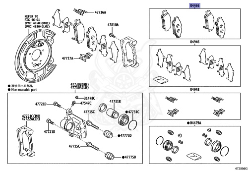 04466-28080 - Toyota - Pad Kit, Disc Brake, Rear - Nengun Performance