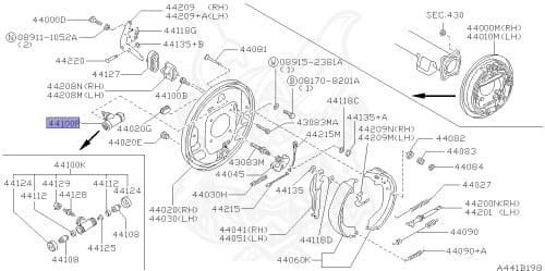 44100-3W400 - Nissan - Rear Wheel Cylinder Assembly - Nengun Performance