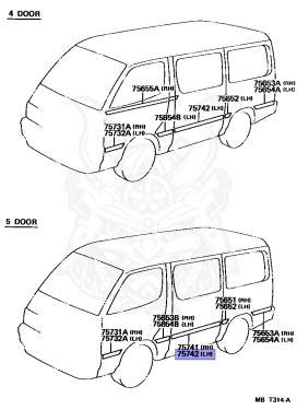 75742-95J05 - Toyota - Moulding, Rear Door, Outside Lh - Nengun Performance