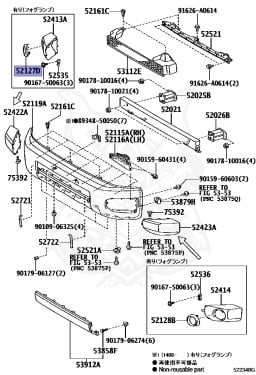 52127-35140 - Toyota - Cover, Front Bumper Hole, Rh - Nengun Performance