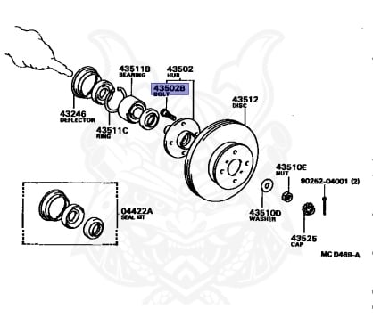 90942-02047 - Toyota - Bolt, Hub (for Rear Axle Lh) - Nengun Performance