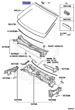 75533-53040 - Lexus - Moulding, Windshield, Outside - Nengun Performance