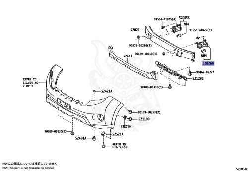 52026-60050 - Toyota - Extension Sub - Assy, Front Bumper, No. 2 Lh ...
