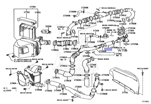 17342-46070 - Toyota - Hose, Air, No.2 - Nengun Performance