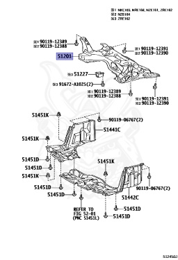 51201-52087 - Toyota - Crossmember Sub-assy, Front Suspension - Nengun ...