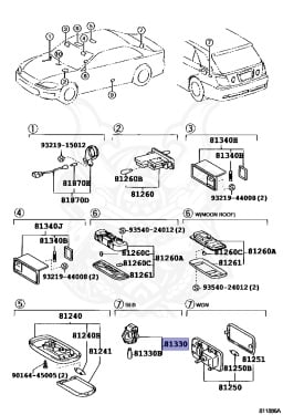 81330-12020 - Toyota - Lamp Assy, Luggage Compartment, No.1 - Nengun ...