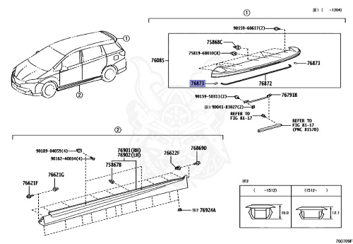76873-68020 - Toyota - Protector, Rear Spoiler, No.2 - Nengun Performance