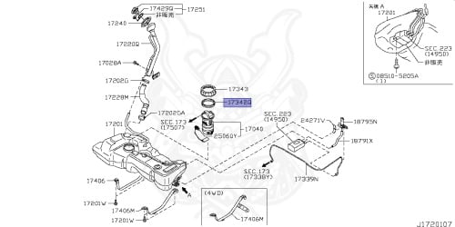 17342-79900 - Nissan - Seal, O-ring, Fuel Tank - Nengun Performance