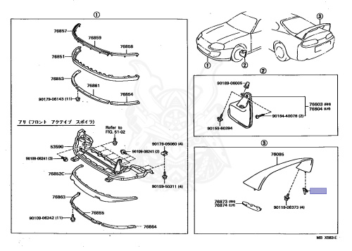 76879-14040 - Toyota - Clip, Rear Spoiler, No.1 - Nengun Performance