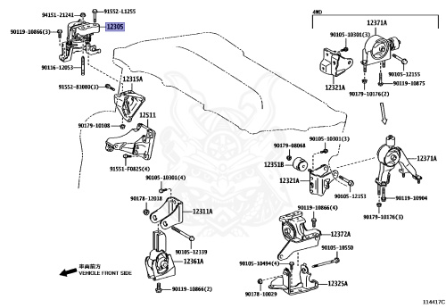 12305-37260 - Toyota - Insulator Sub-assy, Engine Mounting, Rh - Nengun ...