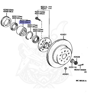 90369-43005 - Toyota - Bearing (for Rear Axle Shaft Lh) - Nengun ...