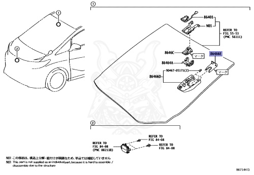 86466-58030 - Toyota - Cover, Forward Recognition, No.2 - Nengun ...
