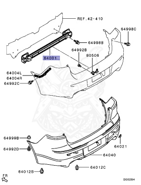 6410B929 - Mitsubishi - Reinforcement, Rr Bumper - Nengun Performance