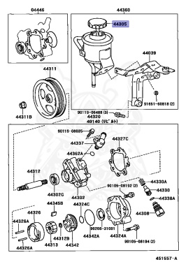 44305-22040 - Toyota - Cap Sub-assy, Vane Pump Oil Reservoir - Nengun ...