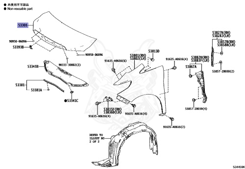 53301-58040 - Toyota - Hood Sub-assy - Nengun Performance