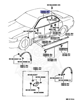 75505-22120 - Toyota - Moulding, Roof Drip Side Finish, Rh - Nengun ...