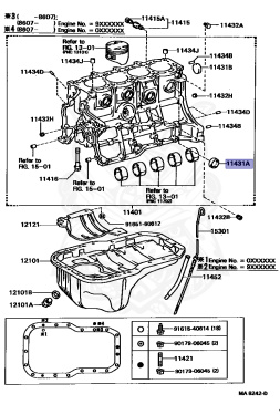 96411-43500 - Toyota - Metal Plug, No.1 (for Cylinder Block) - Nengun ...