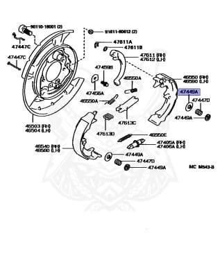 47449-30030 - Toyota - Cup, Shoe Hold Down Spring, No.1 (for Parking ...