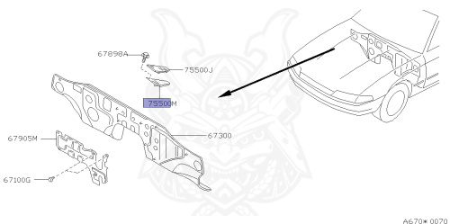 67840-01U00 - Nissan - Foot Rest Assembly, Dash - Nengun Performance