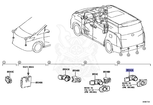 89341-60060-C0 - Toyota - Sensor, Ultrasonic, Rear Center - Nengun ...