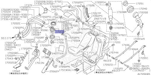 17278-70T01 - Nissan - Plate Tank Fuel Tube Outlet - Nengun Performance