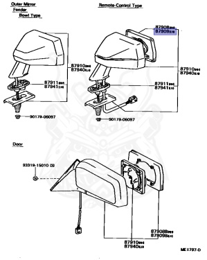 87909-22490 - Toyota - Actuator Assy, Outer Mirror, Lh - Nengun Performance