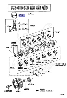 13101-70110 - Toyota - Piston Sub-assy, W / Pin - Nengun Performance