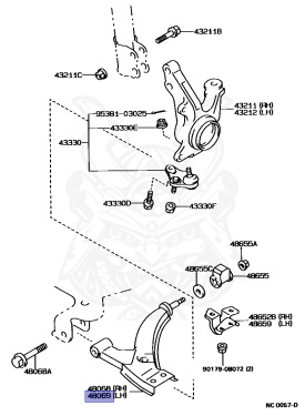 48069-12110 - Toyota - Arm Sub - Assy, Front Suspension, Lower No. 1 Lh ...