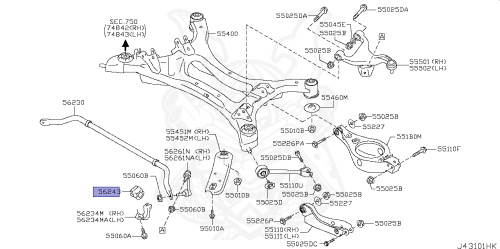 56243-1AA0A - Nissan - Bushing, Rear Stabilizer - Nengun Performance