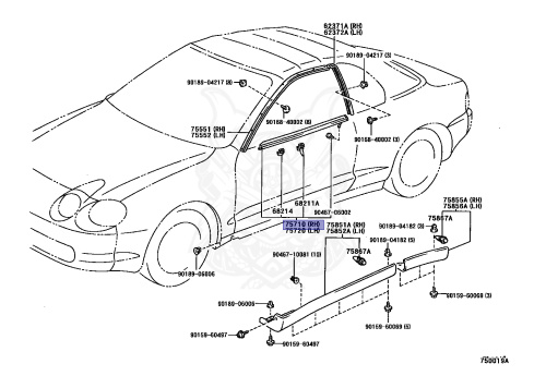 75710-20400 - Toyota - Moulding Assy, Front Door Belt, Rh - Nengun ...