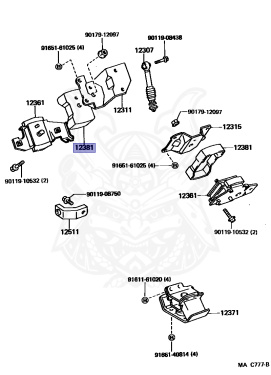 12381-50020 - Toyota - Stabilizer, Engine Mounting - Nengun Performance