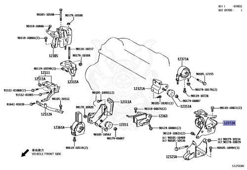 12372-74680 - Toyota - Insulator, Engine Mounting, Lh (for Transverse ...