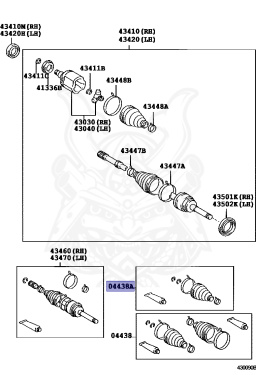 04438-35040 - Toyota - Boot Kit, Front Drive Shaft Inboard Join ...